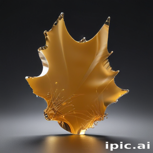 Beautifully Crafted Amber Leaf Sculpture Capturing Nature's Elegance ...