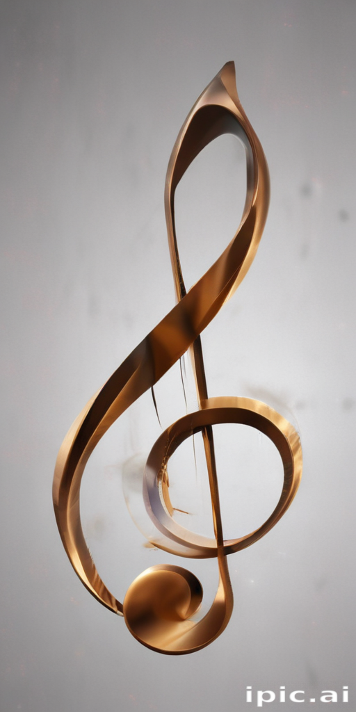 Elegant and Artistic Representation of a Musical Clef in 3D Design