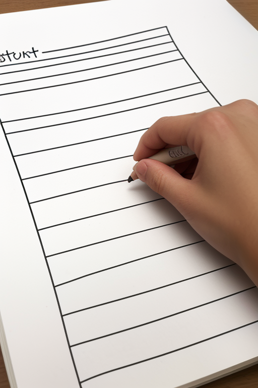 Hand Writing on a Blank Page with Horizontal Lines for Notes