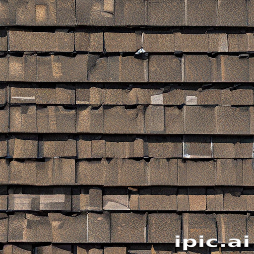 Close-Up View of Textured Roof Shingles with Various Color Variations