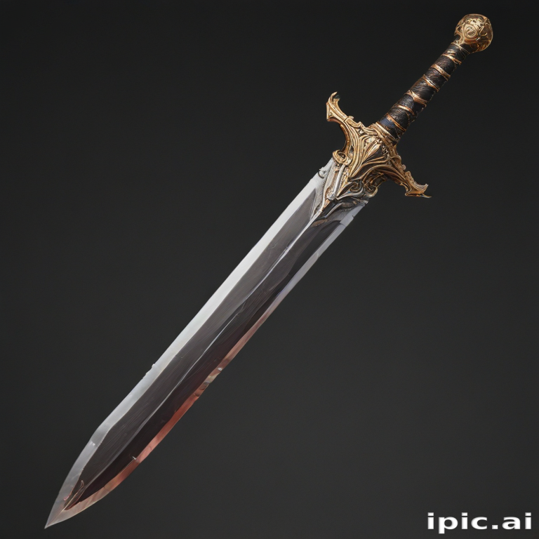 Exquisite Fantasy Sword Featuring Ornate Design and Polished Blade Finish