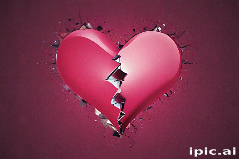 Vividly Illustrated Heart Symbolizing Emotional Pain and Broken ...