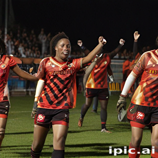 Celebrating Victory: A Joyful Moment in Women's Rugby Team Sports