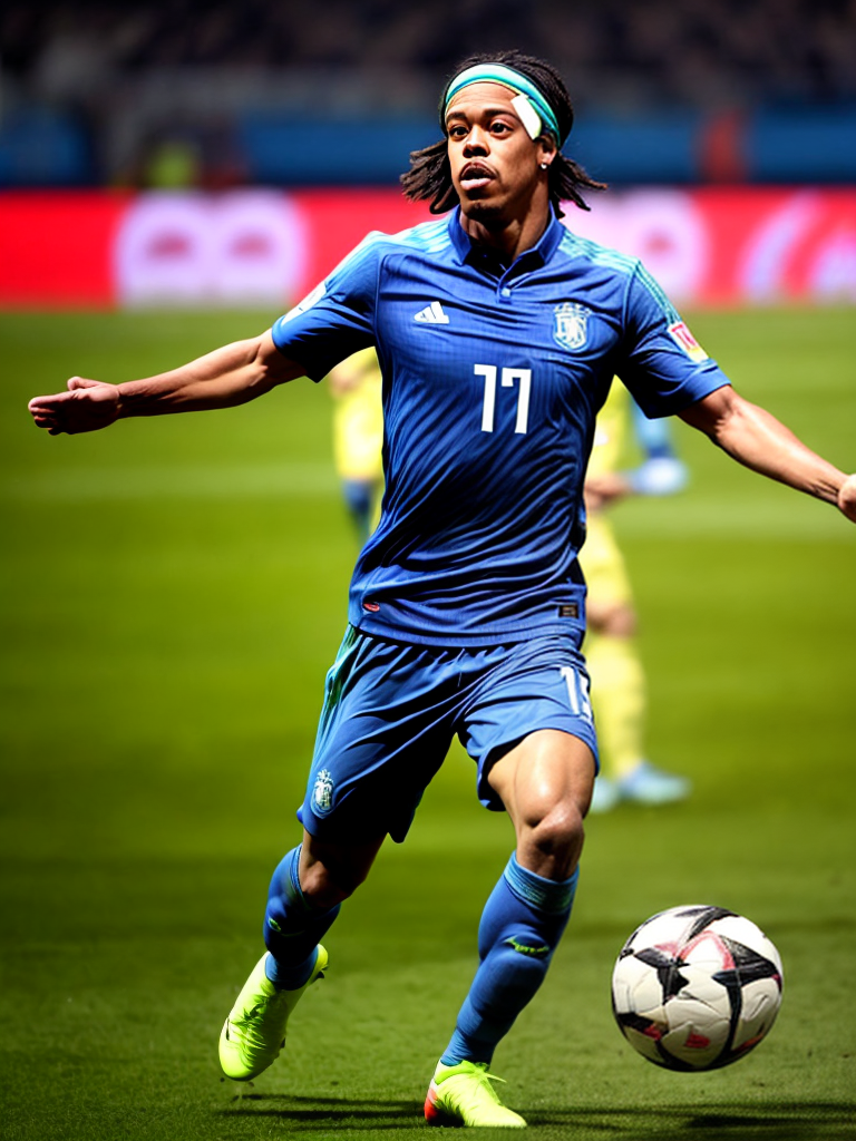 Ronaldinho from Rio Grande do Sul with soccer ball under his foot