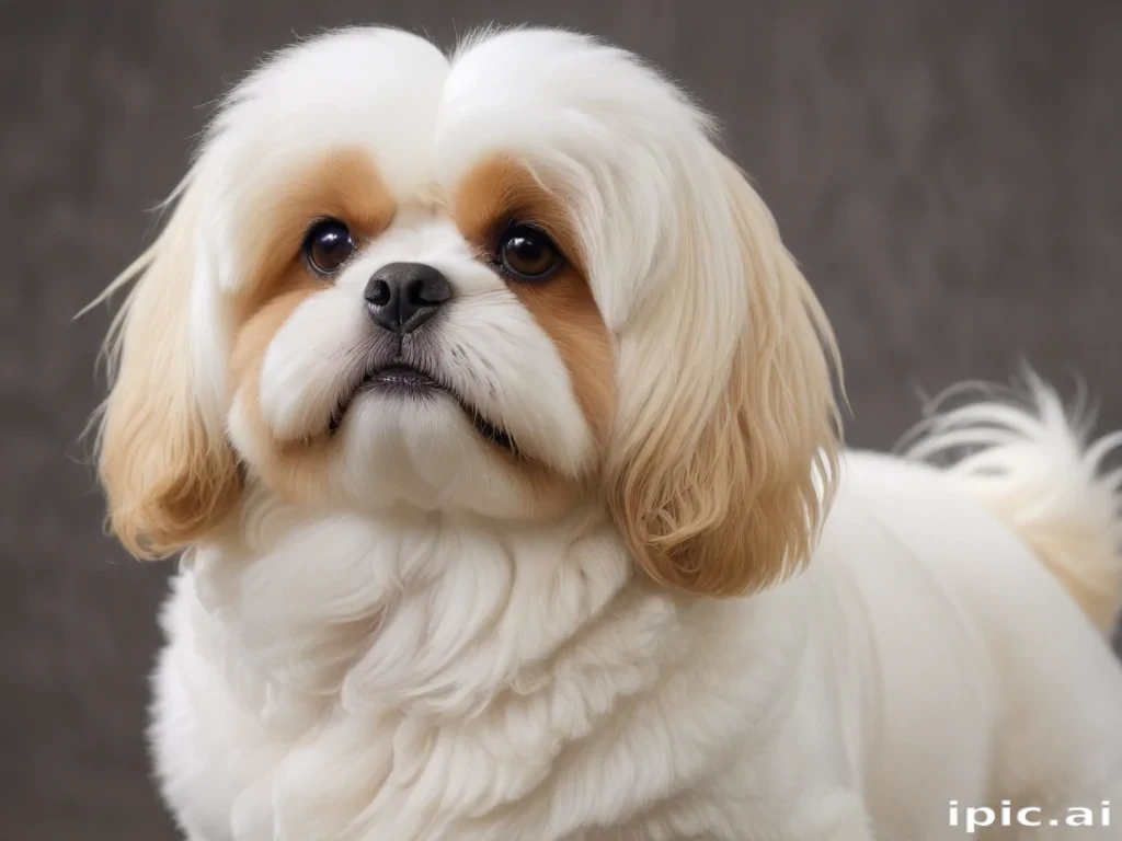 A Charming and Fluffy Dog with Distinctive Features Poses for the Camera