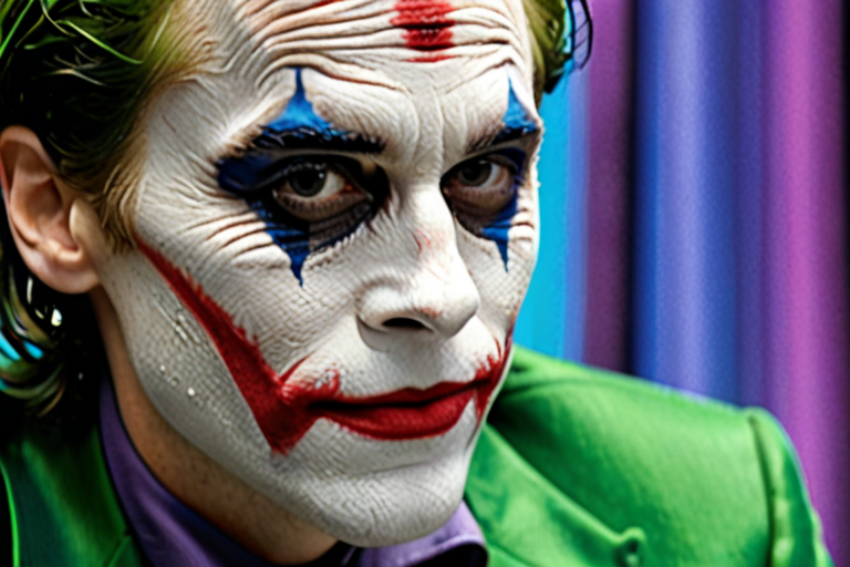 Joker with half the face burned with Jared Leto's face.