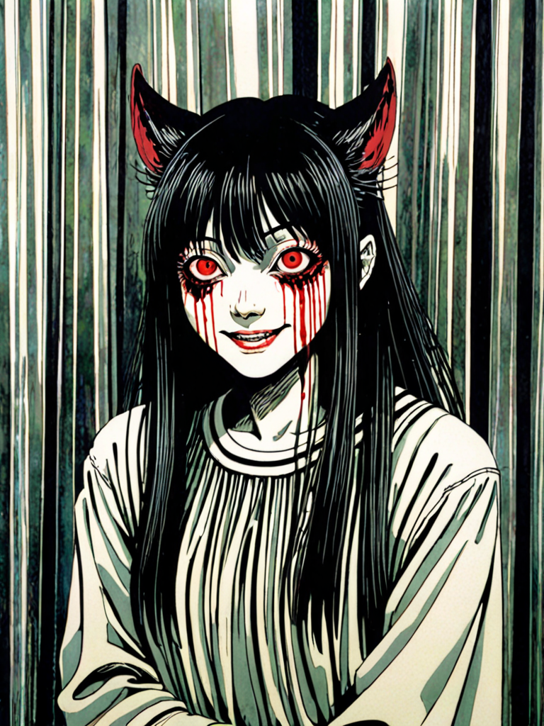 sci-fi, tomie, monster, werewolf, curtain bangs, cyberpunk, junji ito ...