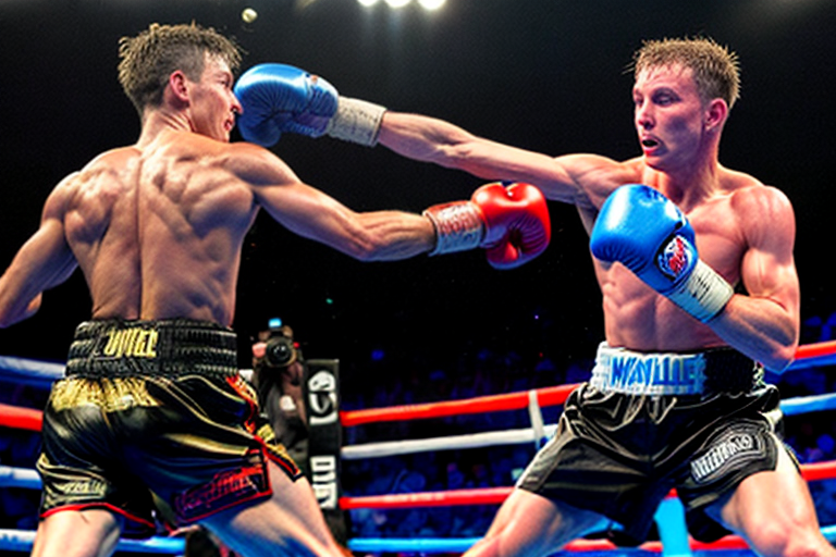 carol vorderman winning a boxing match against michelle mone