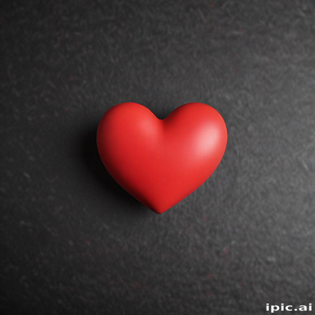 Bright Red Heart Shape Against a Dark Textured Background Symbolizing Love