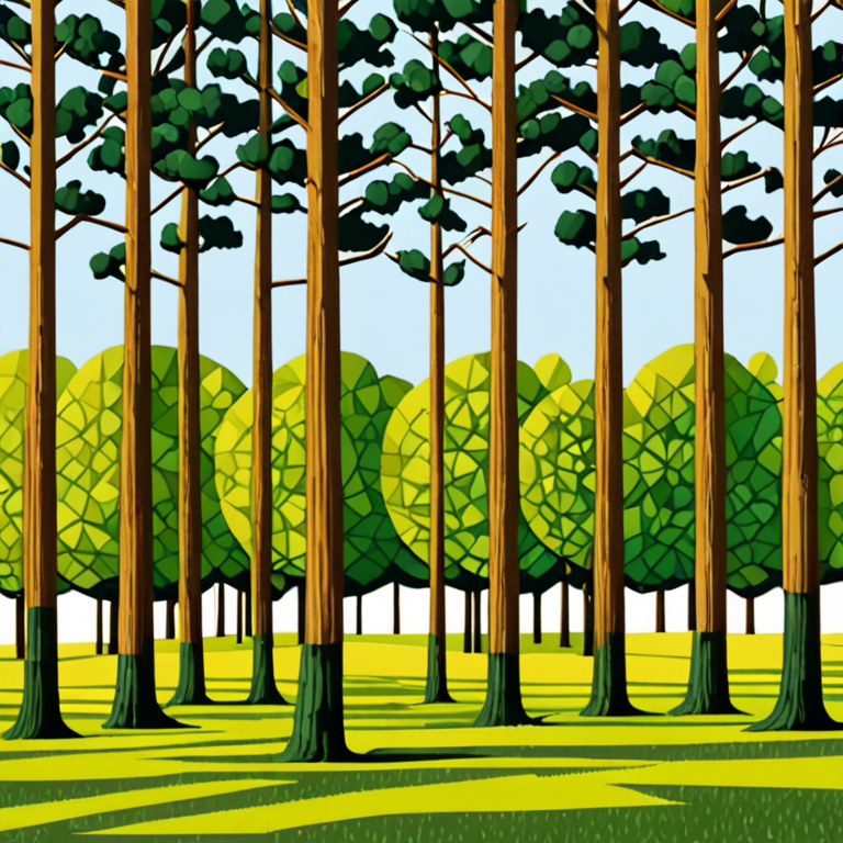 trees geometric shapes