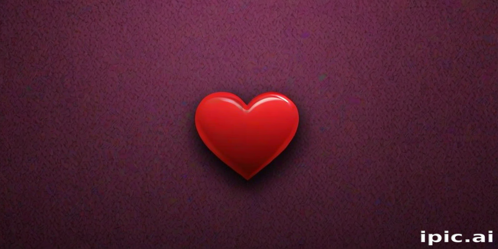 A Bright Red Heart Symbolizing Love and Affection on a Purple Background