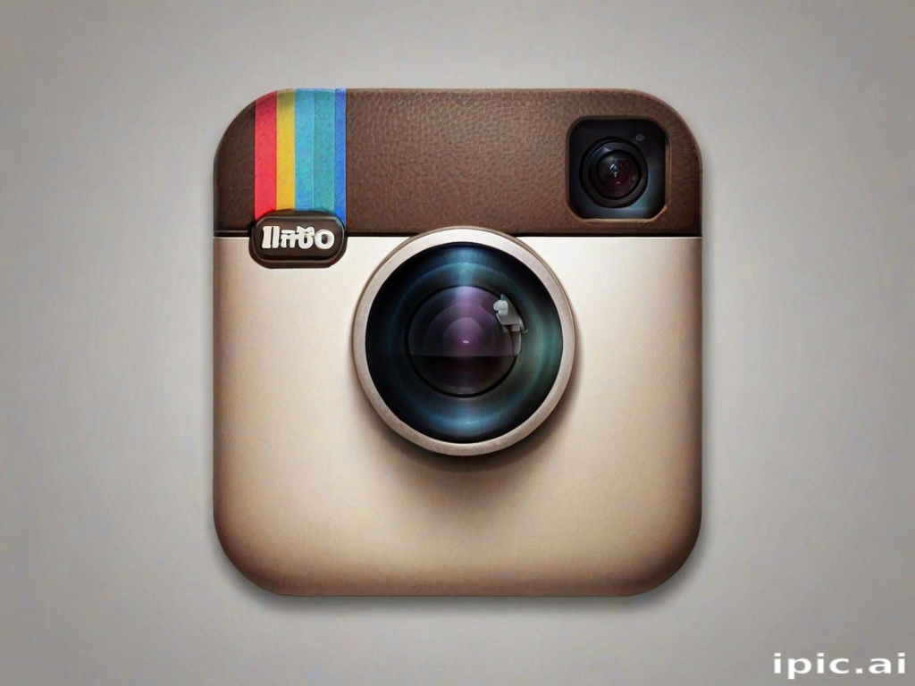 Classic Instagram Logo Featuring Vintage Camera Design and Colorful Stripe
