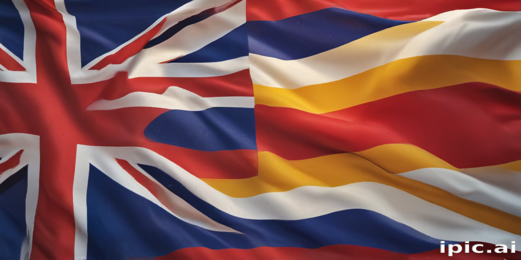 Combination of the British Flag and a Colorful Abstract Design