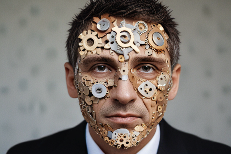 a man named gearie made out of cogs