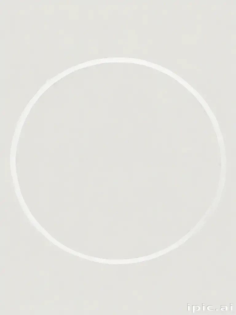 Minimalist Outline of a Circle on a Plain White Background