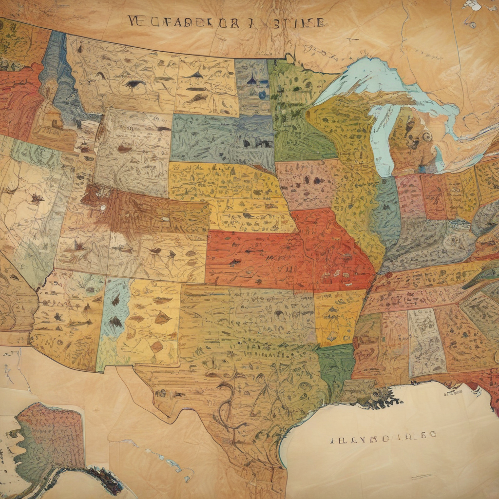 Detailed Historical Map of the Southern United States Featuring ...