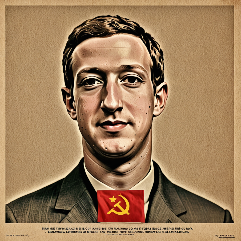 Mark Zuckerberg Ginsburg CCCP soviet style propaganda poster