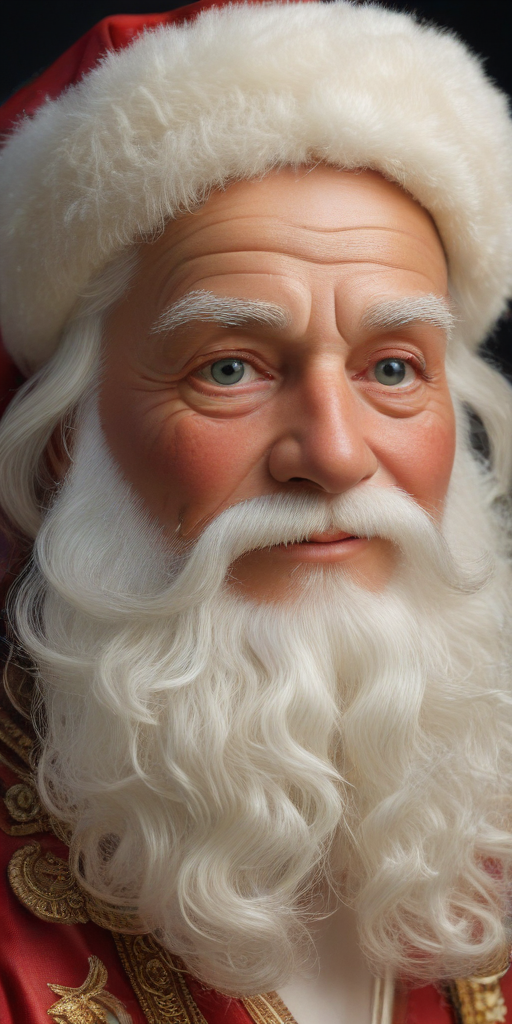 Realistic Santa Claus Figurine with Detailed Facial Features and Warm ...