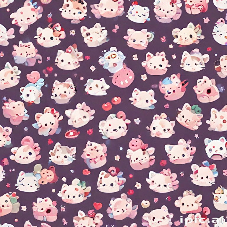 A Delightful Collection of Cute, Colorful Animal Characters on a Purple ...