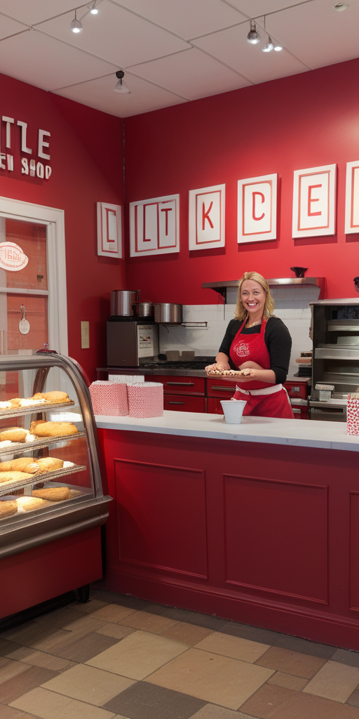 Charming Bakery Shop with Friendly Staff and Delicious Treats on Display