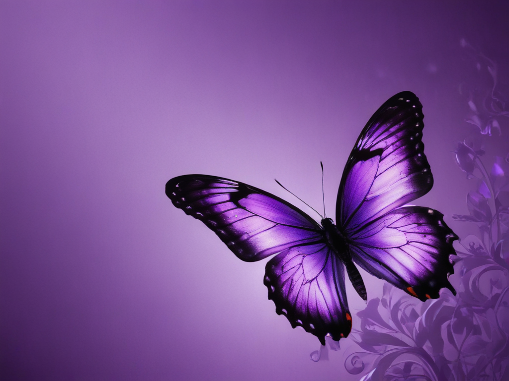 A Beautiful Purple Butterfly Gracefully Fluttering Against a Soft ...