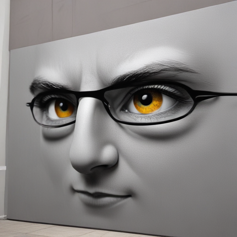 Intriguing Mural Featuring a Close-Up of a Person's Intense Gaze