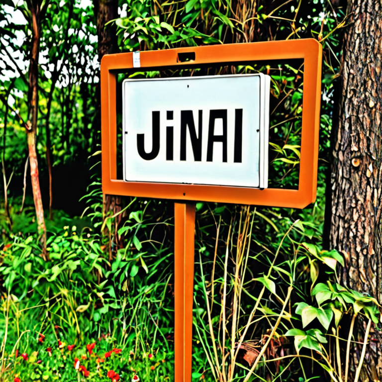 jintai is a name on a sign surreal art