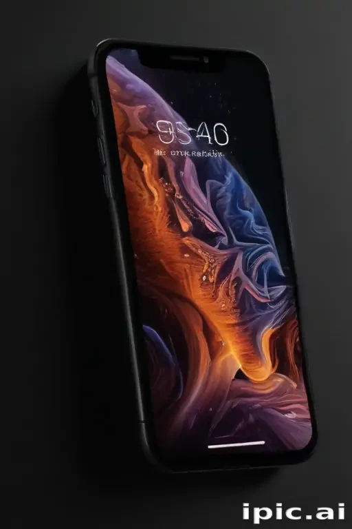 Stunning Smartphone Display Showcasing Vibrant Colors Against a Dark ...