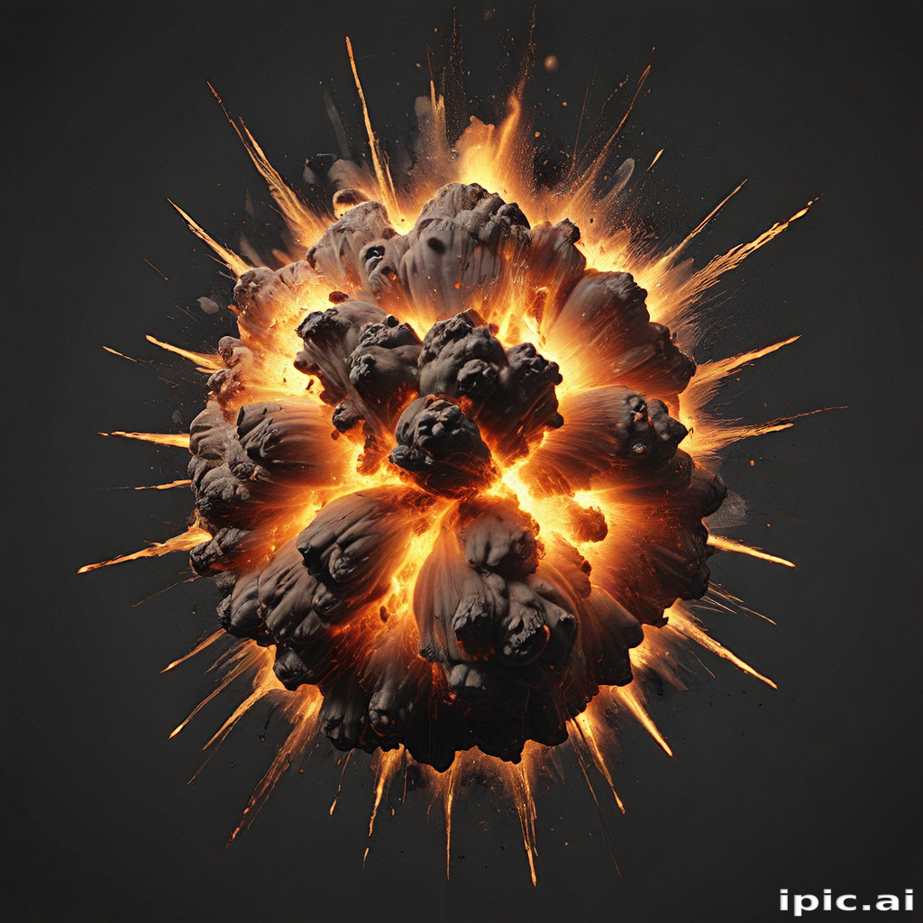 Explosive Energy Burst: A Fiery Eruption of Dynamic Motion and Power
