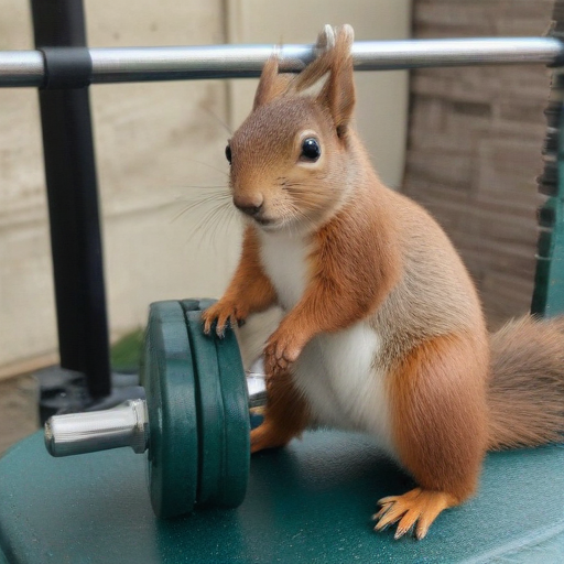 Squirrel lifting weights