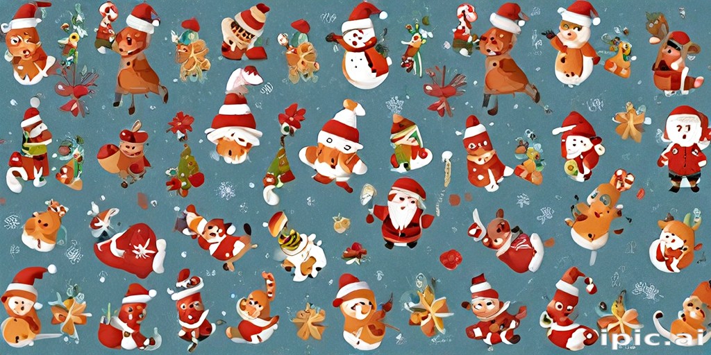 Festive Characters Celebrating Christmas with Cheerful Holiday Spirit ...