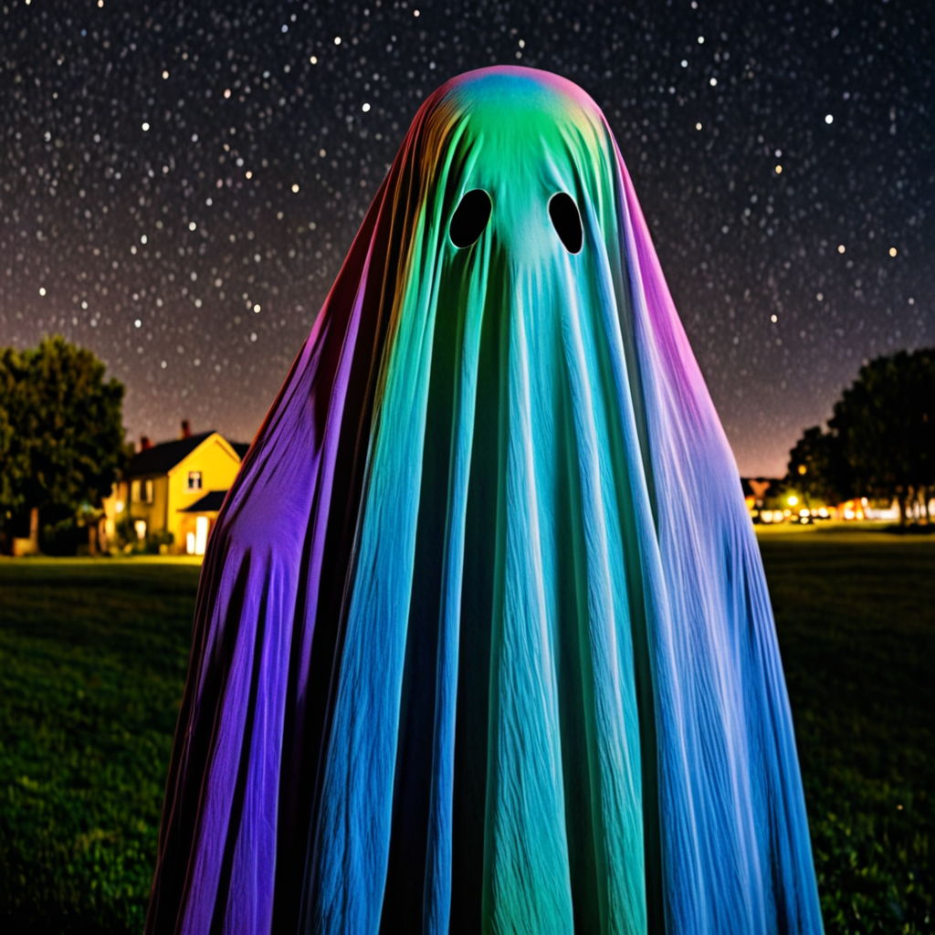 rainbow ghost at night