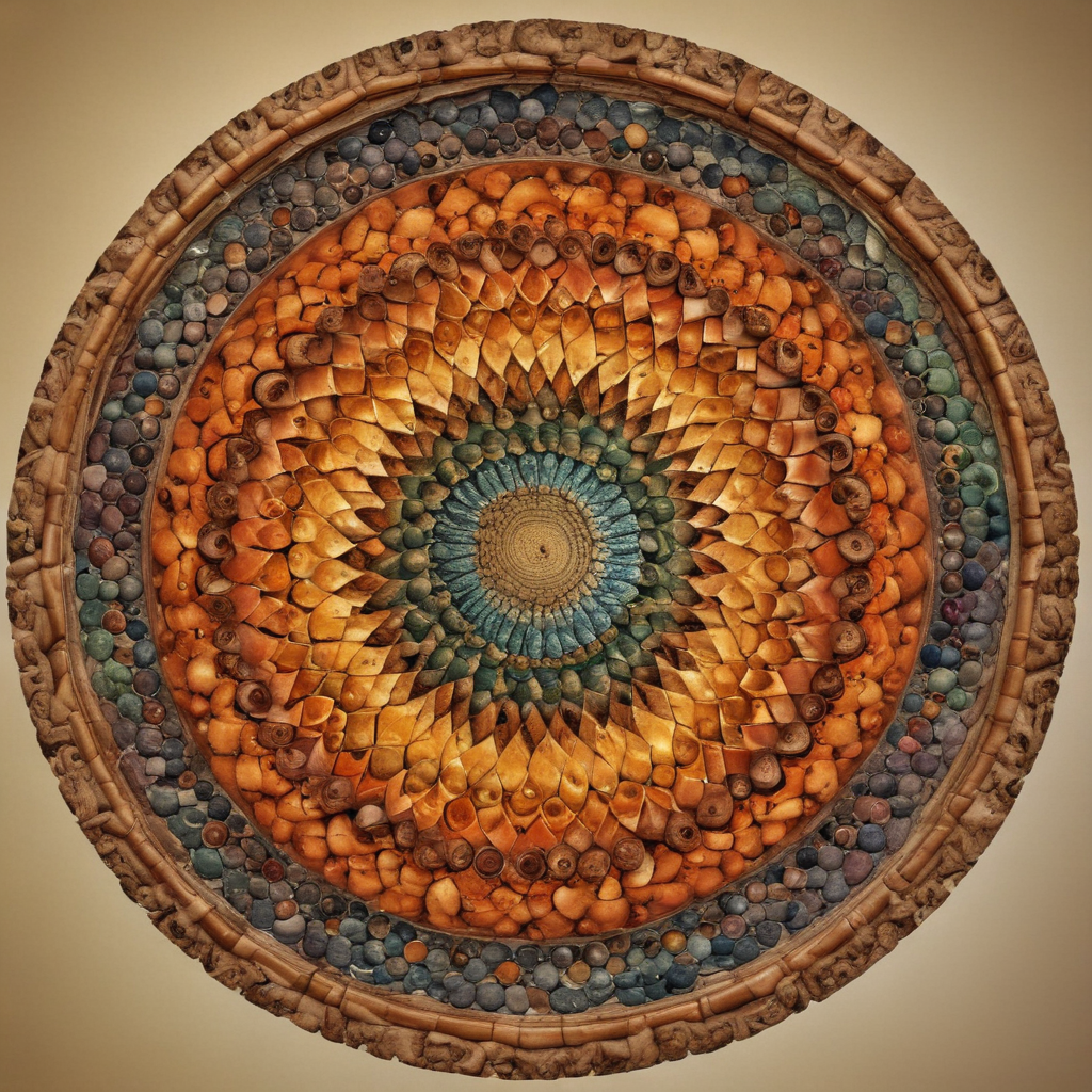 Intricate Mandala Design Created from Natural Materials and Earthy Tones