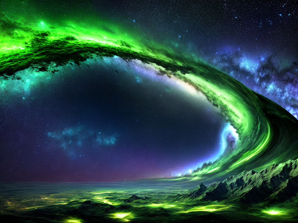 green dimensional rift in space