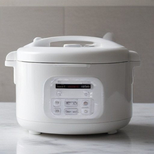 white rice cooker with ipad in the front