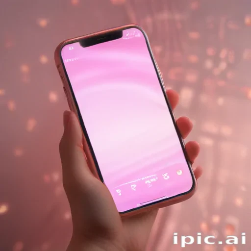 Trendy Smartphone Displaying a Soft Pink Background with Gentle Light ...