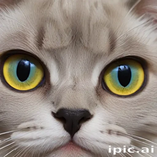 Close-Up of a Cute Cat with Striking Yellow and Blue Eyes