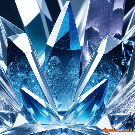 Stunning Blue Crystals Reflecting Light in a Vibrant Geometric Arrangement