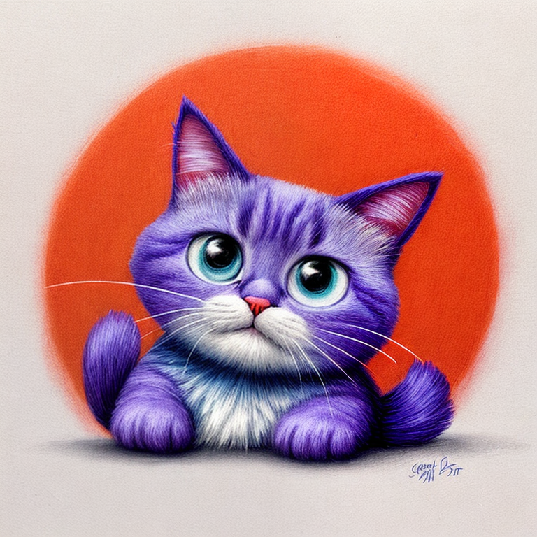 cartoon purple cat with USA shirt