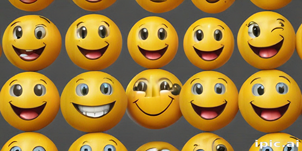 A Colorful Array of Cheerful Emoji Faces Displaying Various Happy ...