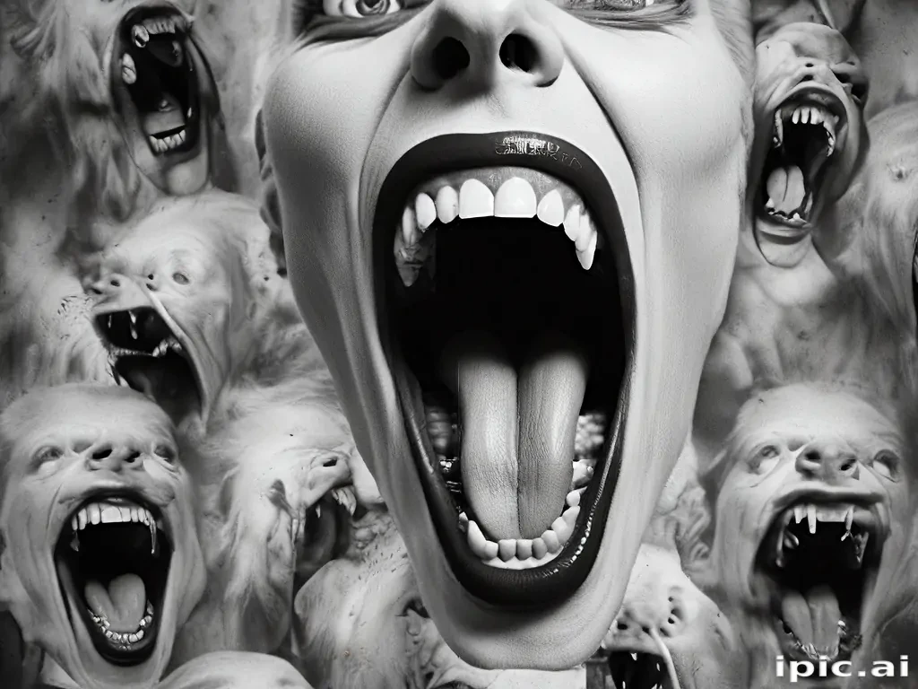 An Intense Display of Emotions Through Distorted Faces and Screaming ...