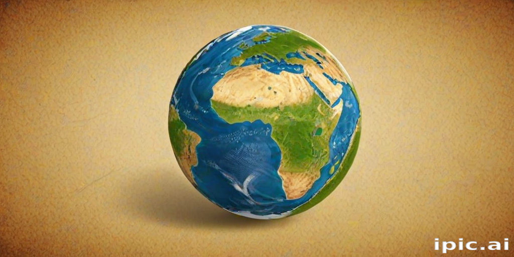 Colorful 3D Representation of Earth Highlighting Continents and Oceans ...