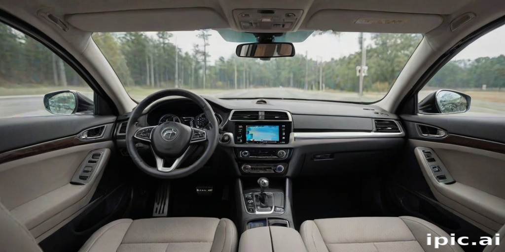 Interior View of a Modern Car with Advanced Technology Features and Comfort
