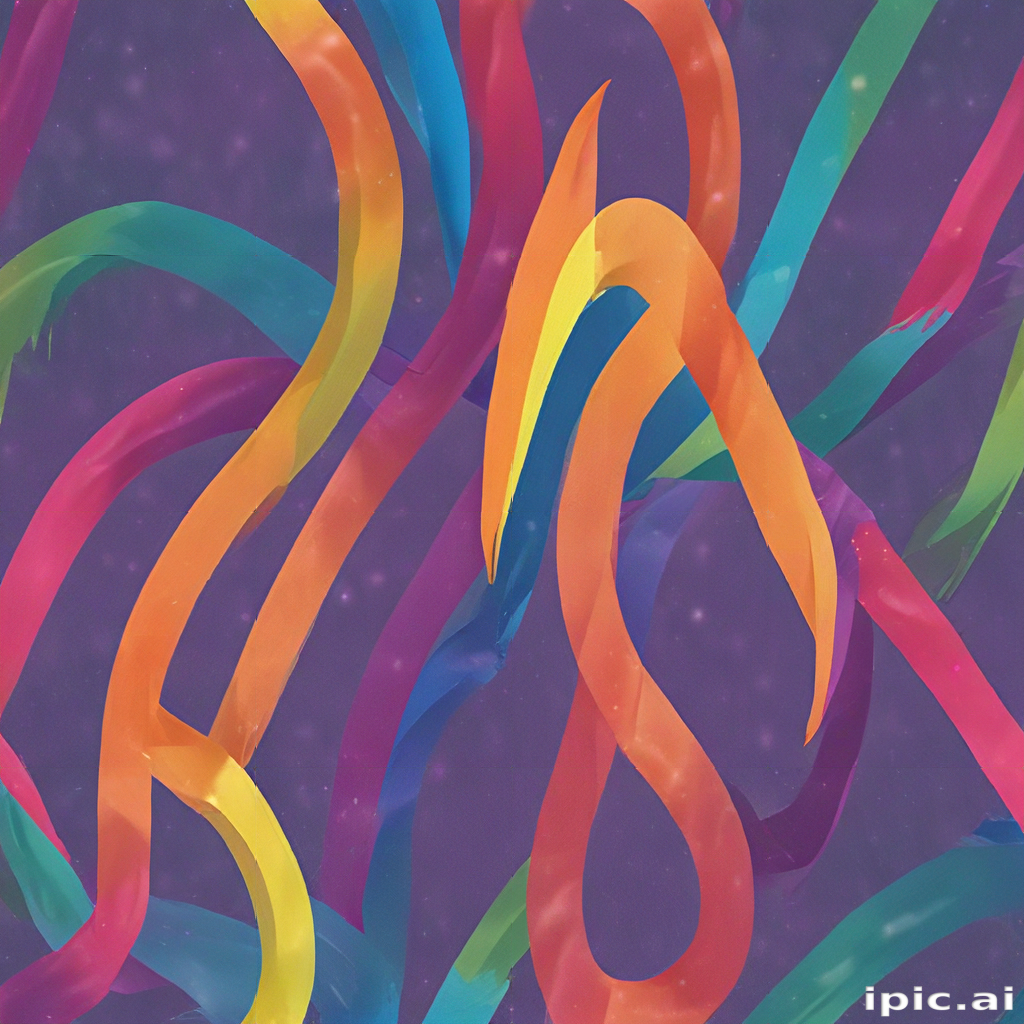 Colorful Swirls and Ribbons Dancing Together in a Vibrant Background
