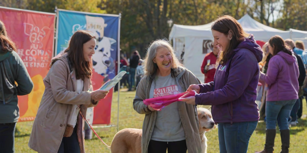 Community Gathering Celebrating Pets with Frisbee Fun and Joyful ...