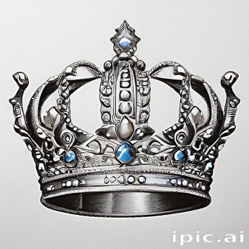 A Beautifully Crafted Silver Crown Adorned with Sparkling Blue Gemstones