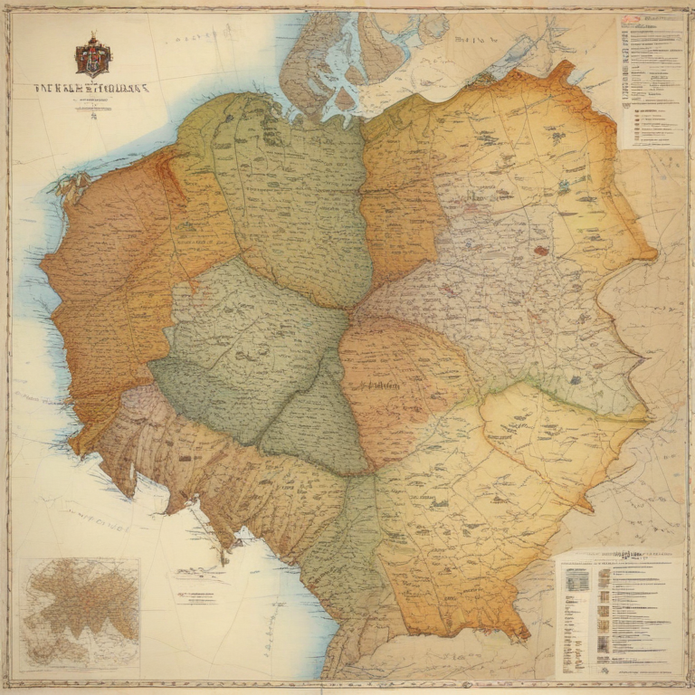 Historic Map of Poland Highlighting Regions and Administrative ...