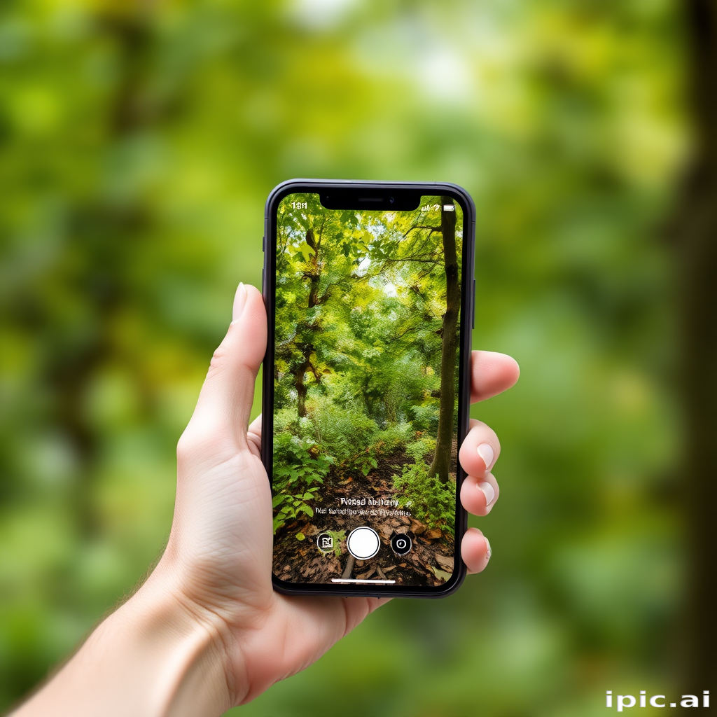 Capturing Nature's Beauty Through a Smartphone Camera in a Lush Forest