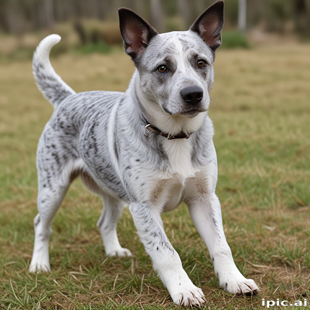 A Playful Blue Heeler Dog Enjoying a Sunny Day Outdoors in Nature.