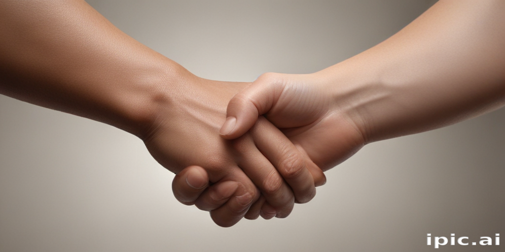 Two Diverse Hands Coming Together in a Symbol of Unity and Support